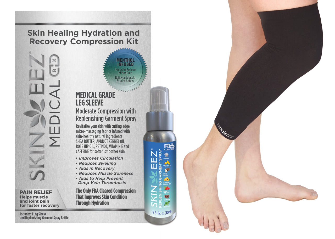 Skineez Hydration and Recovery Menthol Medical Compression Kit Black L ...